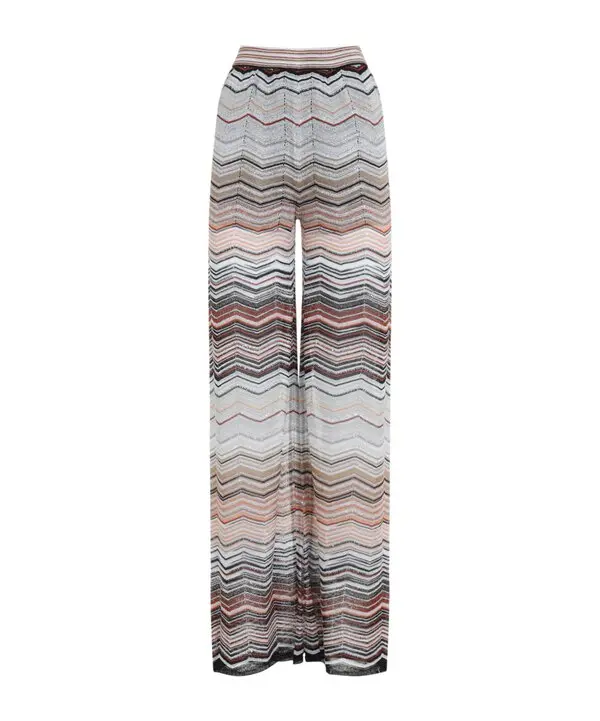 Missoni Chevron Wide-leg Knitted Trousers - Gray
