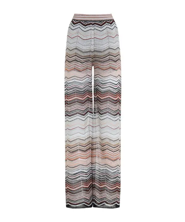 Missoni Chevron Wide-leg Knitted Trousers - Gray