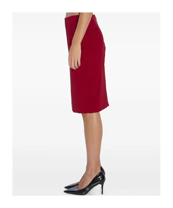 Saint Laurent Mid-rise Pencil Skirt - Rouge