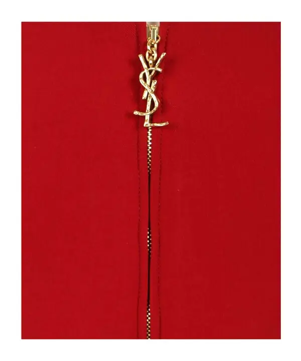 Saint Laurent Mid-rise Pencil Skirt - Rouge