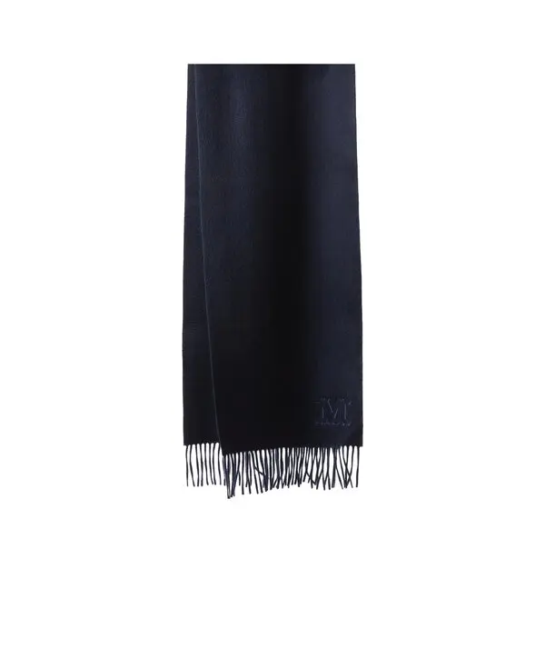 Max Mara Logo Embroidered Fringe Scarf