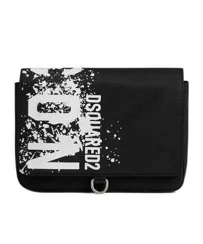 Dsquared2 Logo Print Messenger Bag - Black