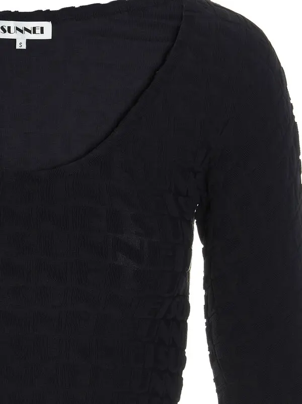 Sunnei Long-sleeved Textured Blouse