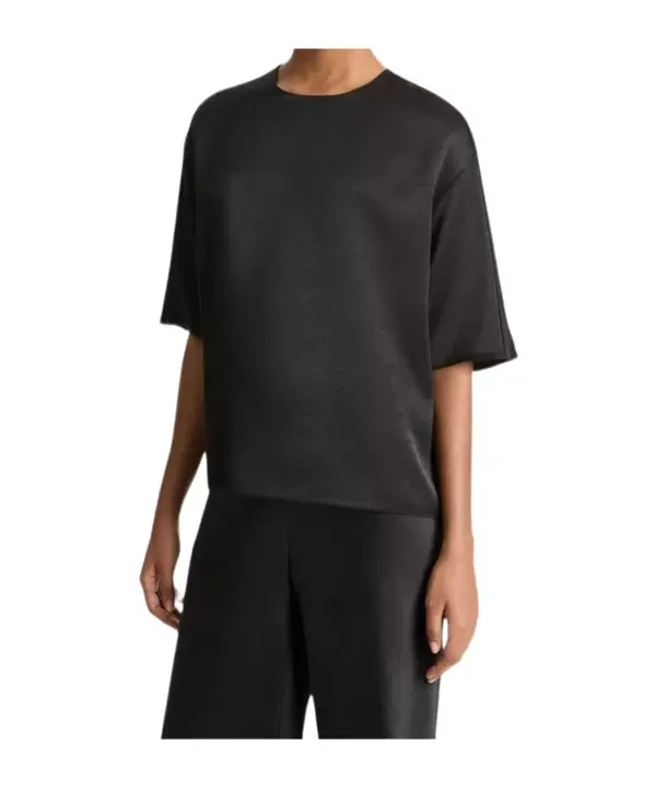 Vince Satin Short Sleeve Top