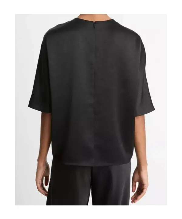 Vince Satin Short Sleeve Top