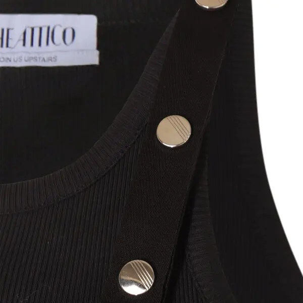 Attico Ribbed Tank Top With Logo Hardware - No