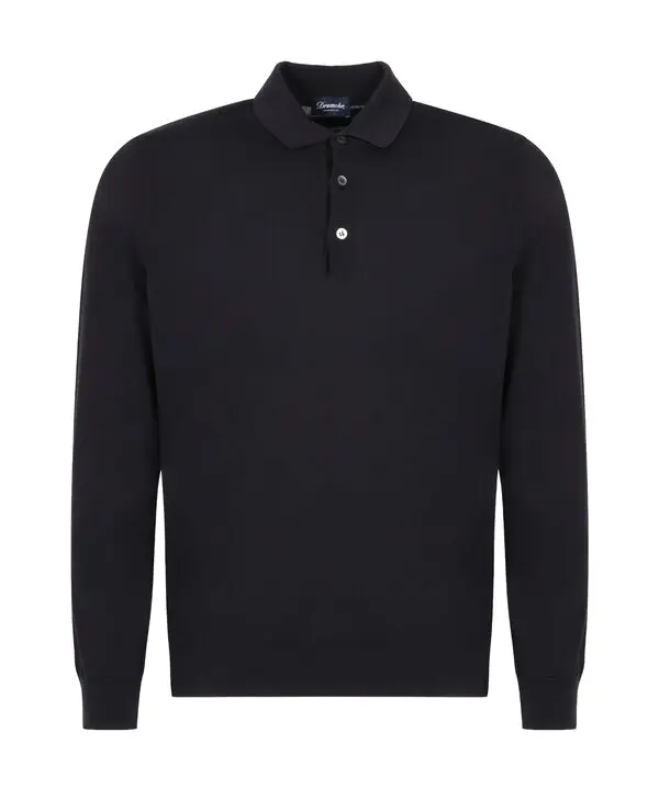 DRUMOHR Long Sleeve Polo Shirt - Black