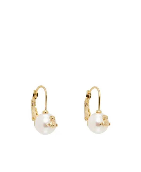 VIVIENNE WESTWOOD Hanging Earrings With Faux Pearl And Logo Hardware