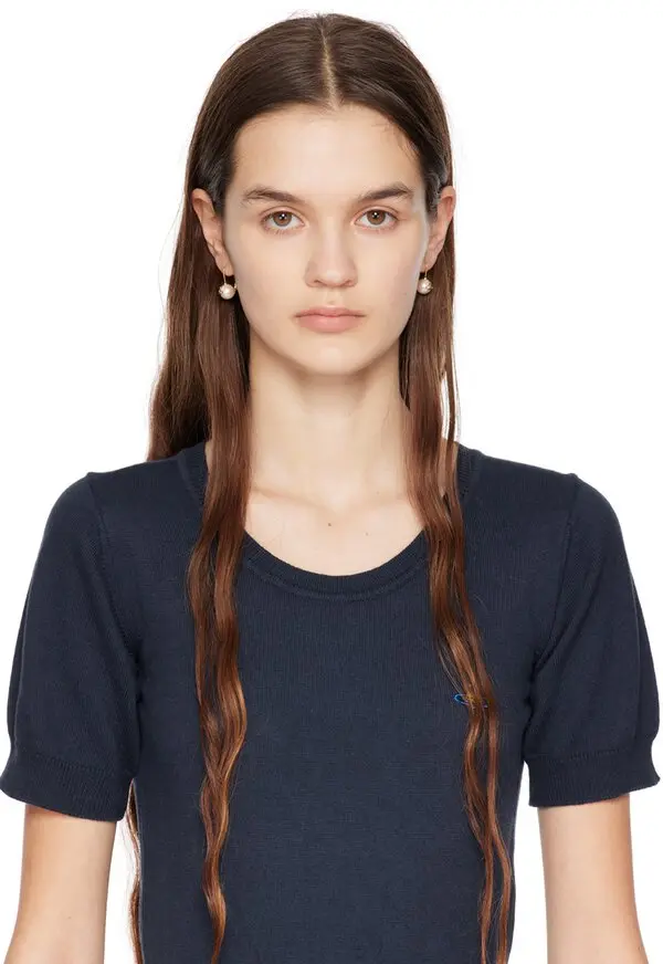 VIVIENNE WESTWOOD Hanging Earrings With Faux Pearl And Logo Hardware