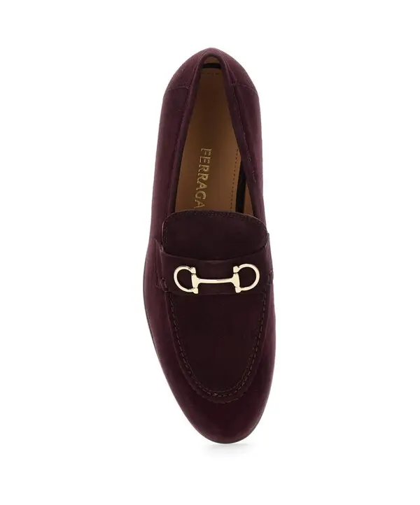 FERRAGAMO Gancini Round Toe Loafers - Black