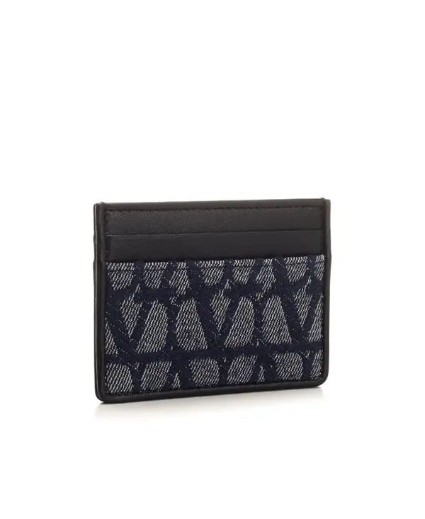 Valentino Garavani Logo Monogrammed Denim Cardholder