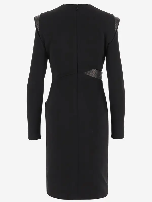 Versace Long-sleeved V-neck Dress With Belt