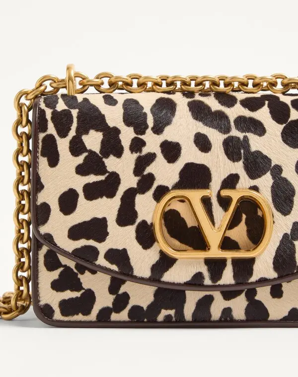 Valentino Garavani Vlogo Animal Printed Shoulder Bag - Nude