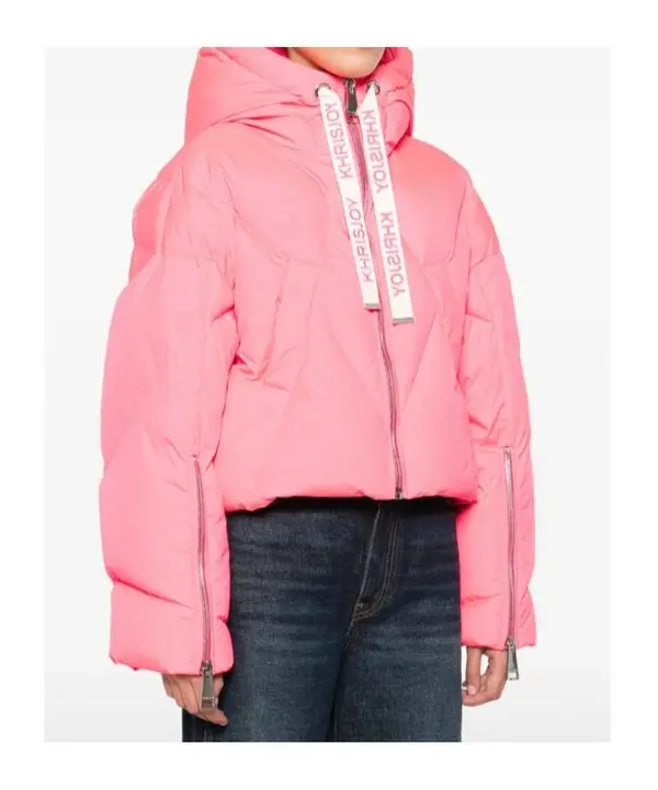 Khrisjoy Cropped Down Jacket With Hood - Pink