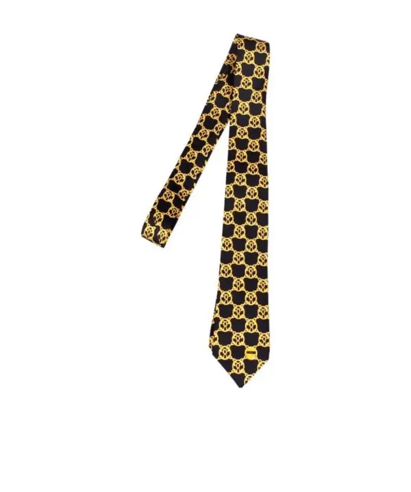 Moschino Classic Logo Pattern Neck Tie - Black