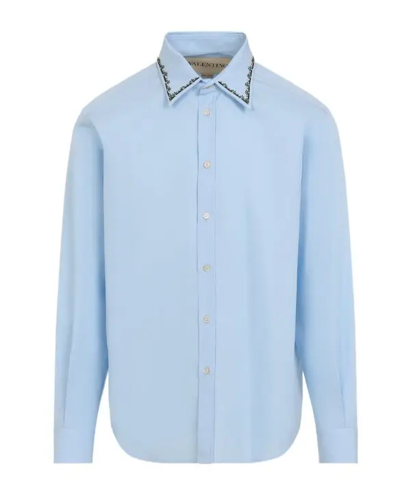 Valentino Garavani Collared Long-sleeved Shirt - Blue