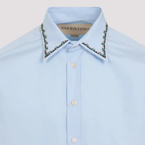 Valentino Garavani Collared Long-sleeved Shirt - Blue