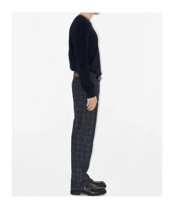 Burberry Checked Trim Crewneck Jumper