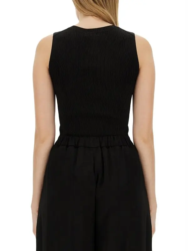 Fabiana Filippi Crewneck Ribbed Knit Tank - Black