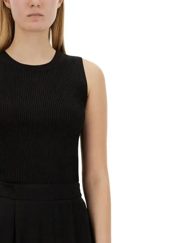 Fabiana Filippi Crewneck Ribbed Knit Tank - Black