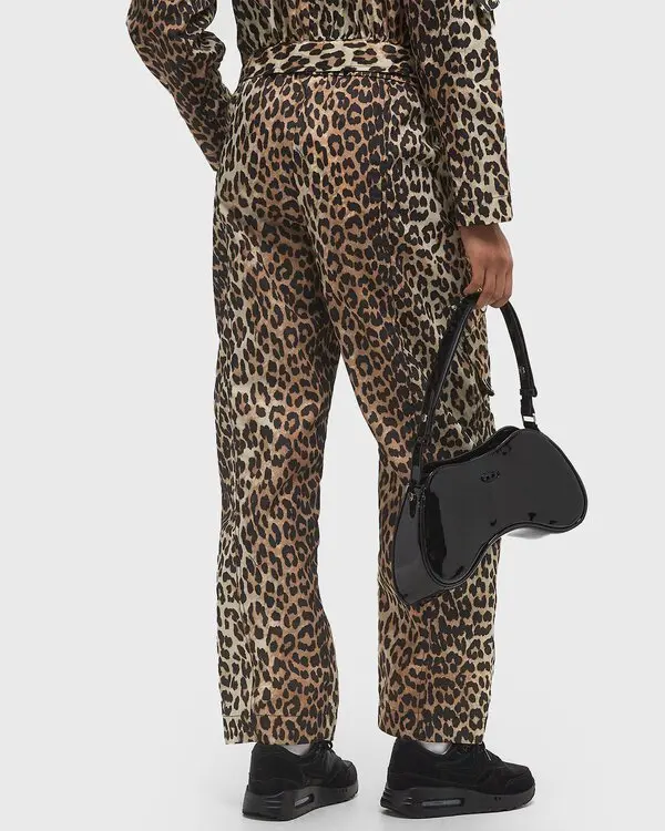GANNI Leopard Print Cargo Trousers - Leopard Color