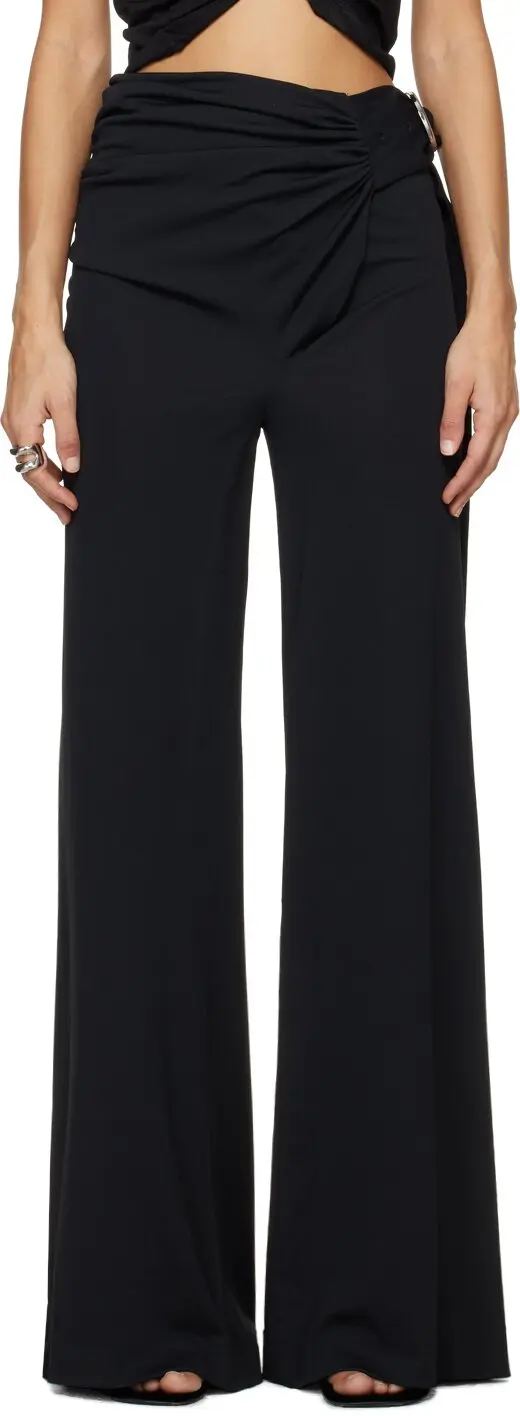 Rabanne Wraparound High-rise Palazzo Pants