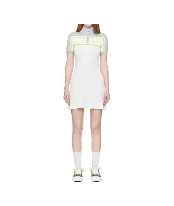 Casablanca Knitted Mini Dress - White