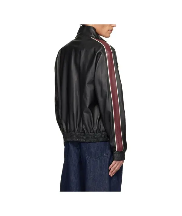 Casablanca Embroidered Logo Leather Jacket