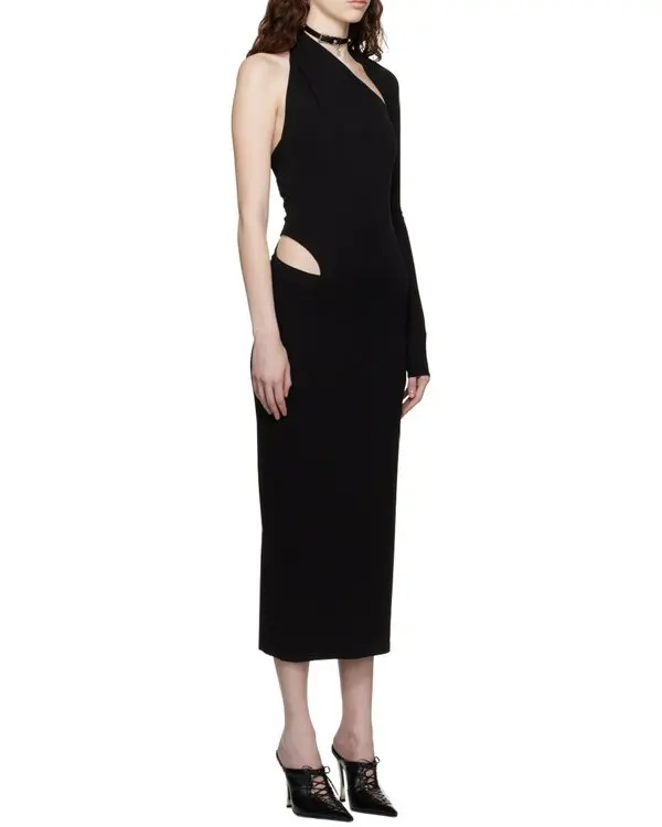 Versace One-shoulder Cut-out Midi Dress