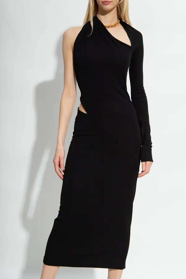 Versace One-shoulder Cut-out Midi Dress