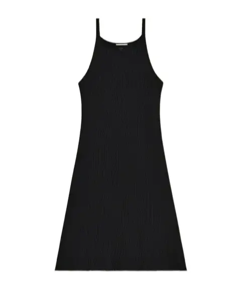 COURREGES Ribbed-knit A-line Dress - Black