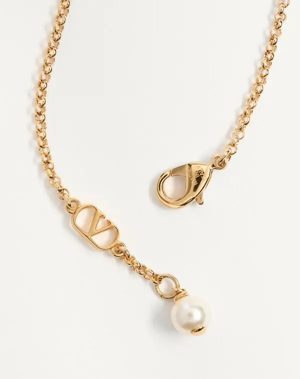 Valentino Garavani Vlogo Embellished Bracelet With Pearl Detail