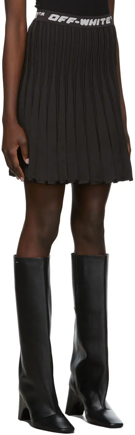 Off-White Logo Band Pleated Mini Skirt