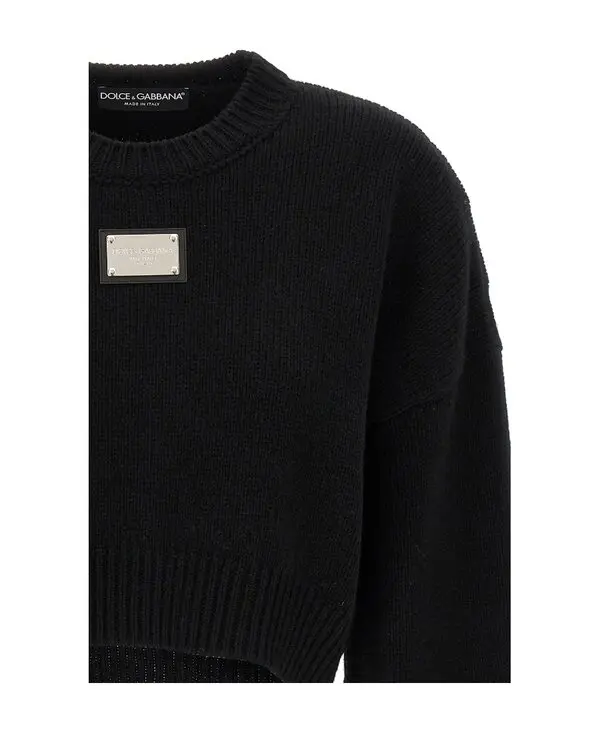 Dolce & Gabbana Logo Plaque Knitted Jumper