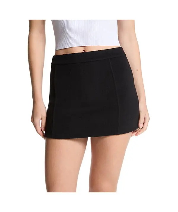 Michael Kors Panelled Wool Mini Skirt - Black