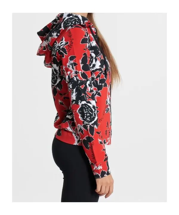 Moschino Printed Floral Zip-up Hooded Jacket