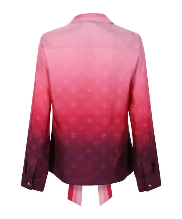 Casablanca Gradient Bow Shirt - Red