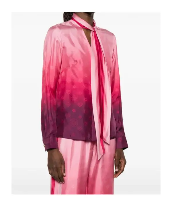 Casablanca Gradient Bow Shirt - Red