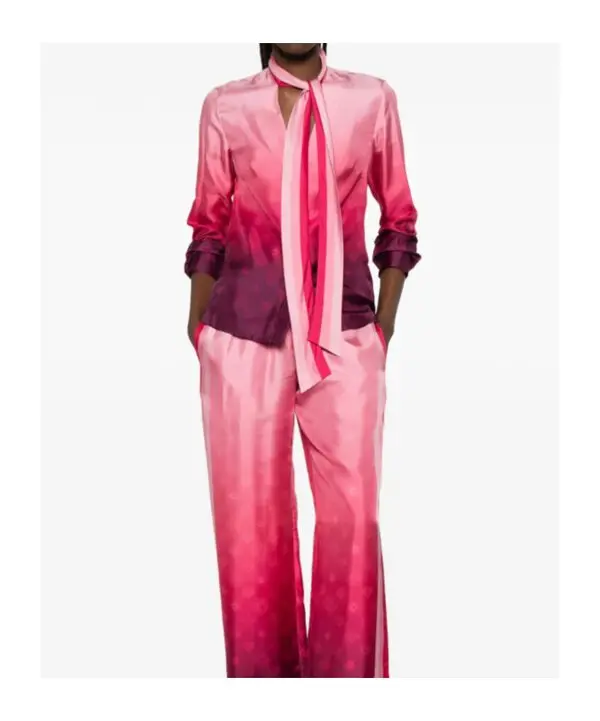 Casablanca Gradient Bow Shirt - Red