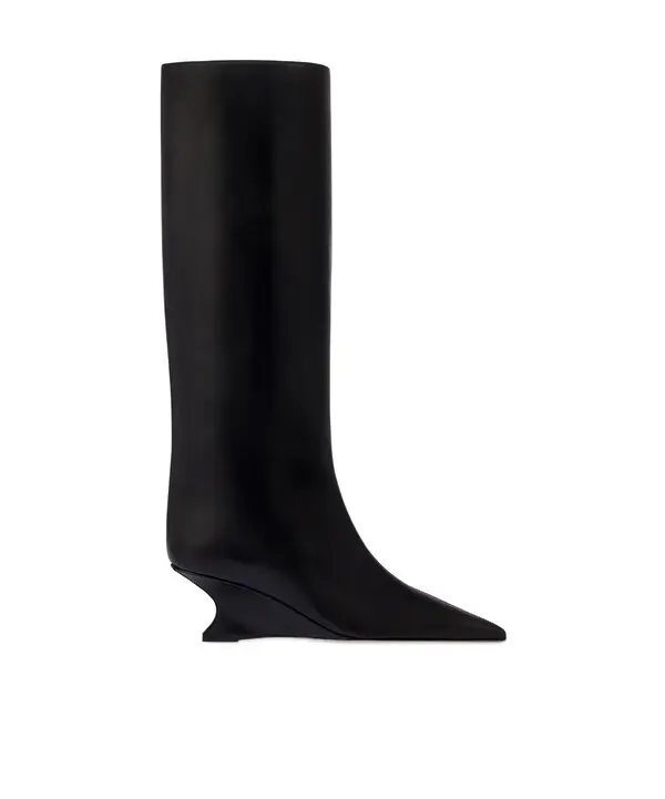 Paris Texas Nina Wedge Heeled Boots - Black