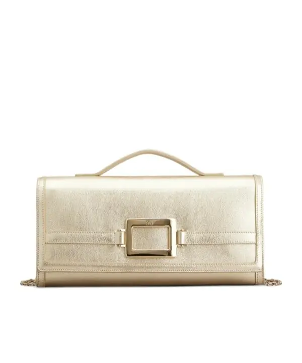 ROGER VIVIER Belle Vivier Chain Clutch Bag - Gold