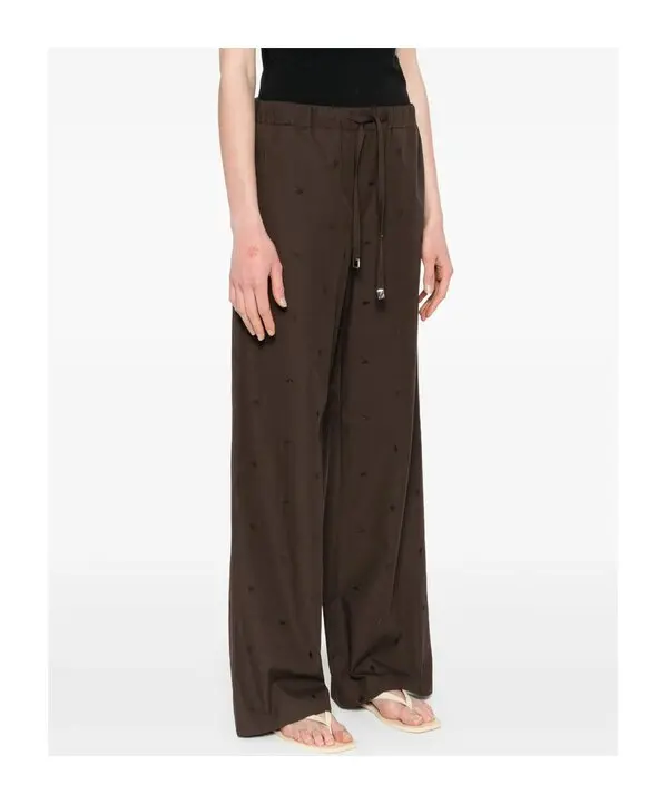 Attico Embroidered Wide Leg Trousers