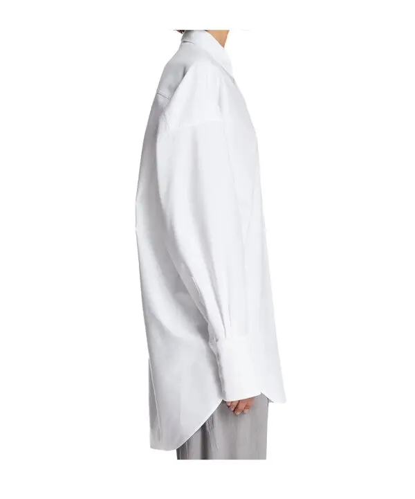 DARKPARK Long-sleeved Curved Hem Buttoned Shirt - Gray