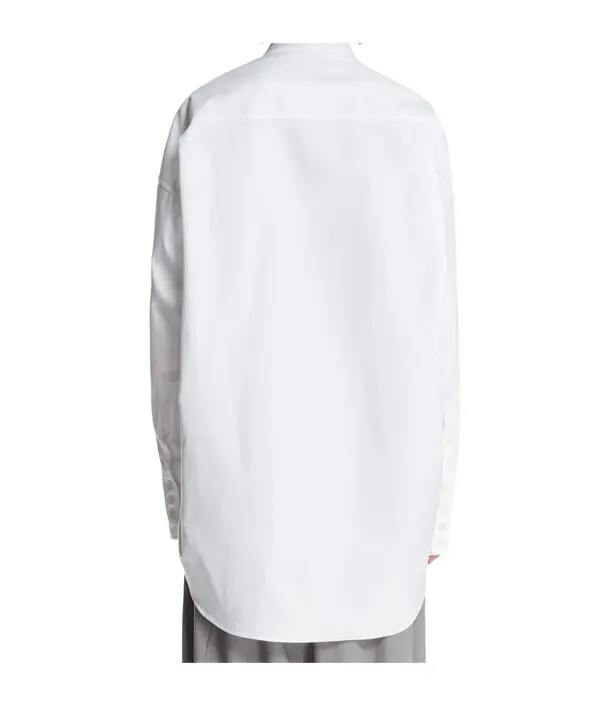 DARKPARK Long-sleeved Curved Hem Buttoned Shirt - Gray