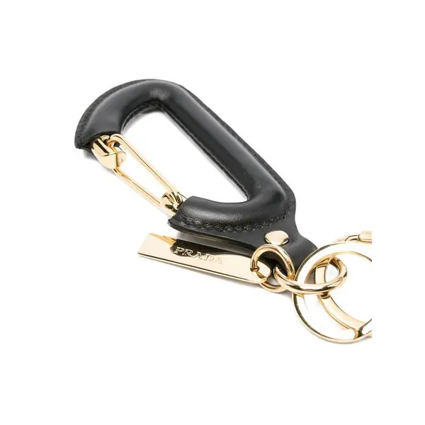 Prada Logo-engraved Carabiner Keyring - Black