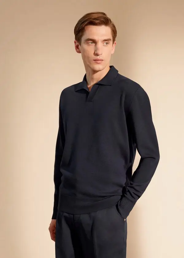 Loro Piana Buttonless Polo Shirt - Black