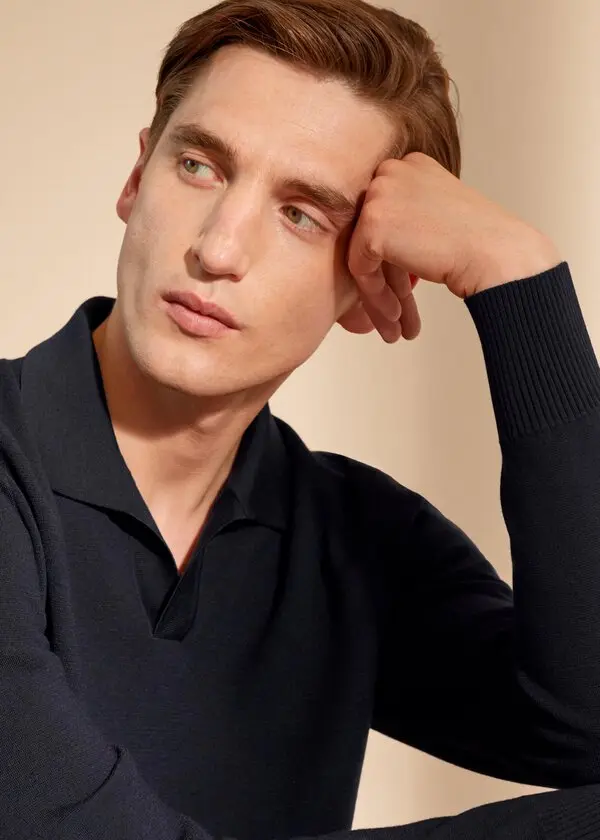 Loro Piana Buttonless Polo Shirt - Black