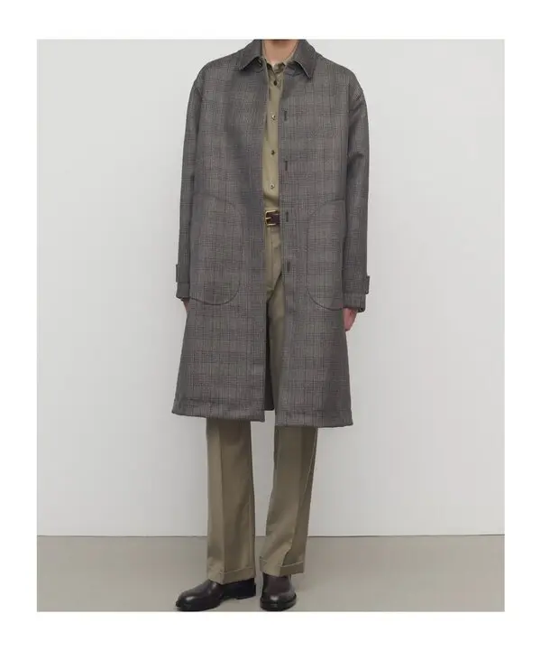 THE ROW Wool-silk Check Coat