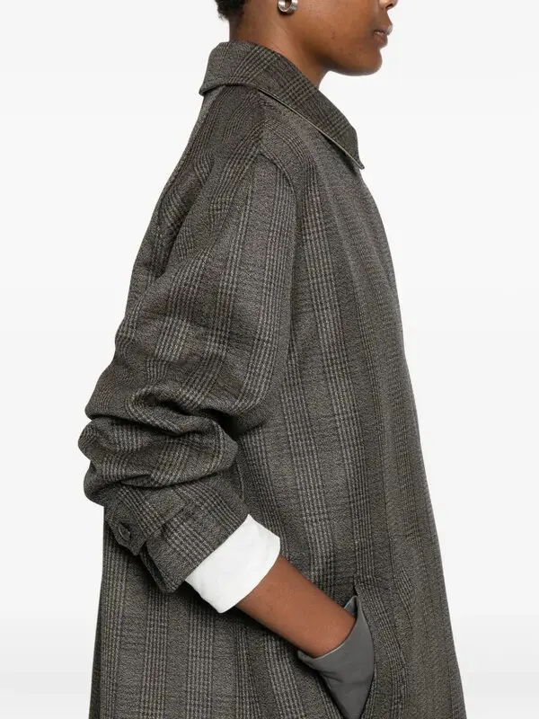 THE ROW Wool-silk Check Coat
