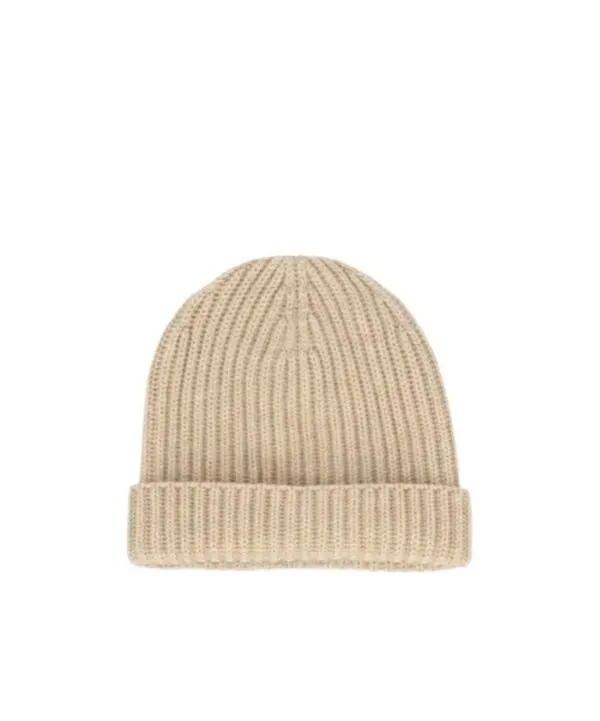 Loro Piana Ribbed Knit Beanie - Nude